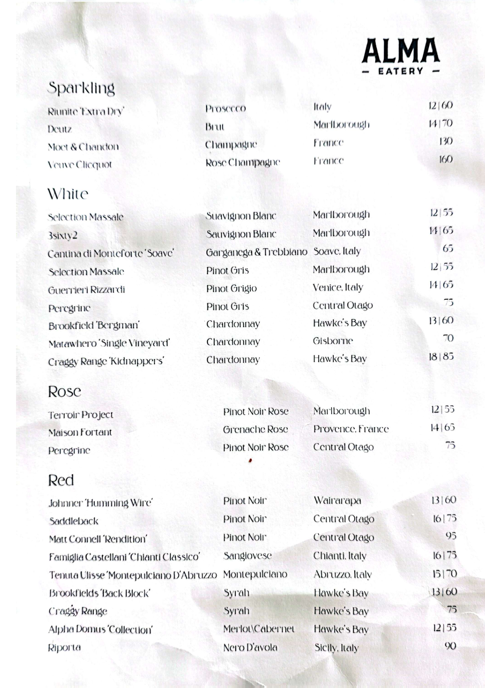 MENU – Alma Eatery